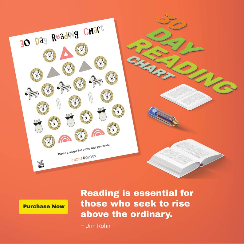 Savannah 30 Day Printable Reading Chart - Etsy UK