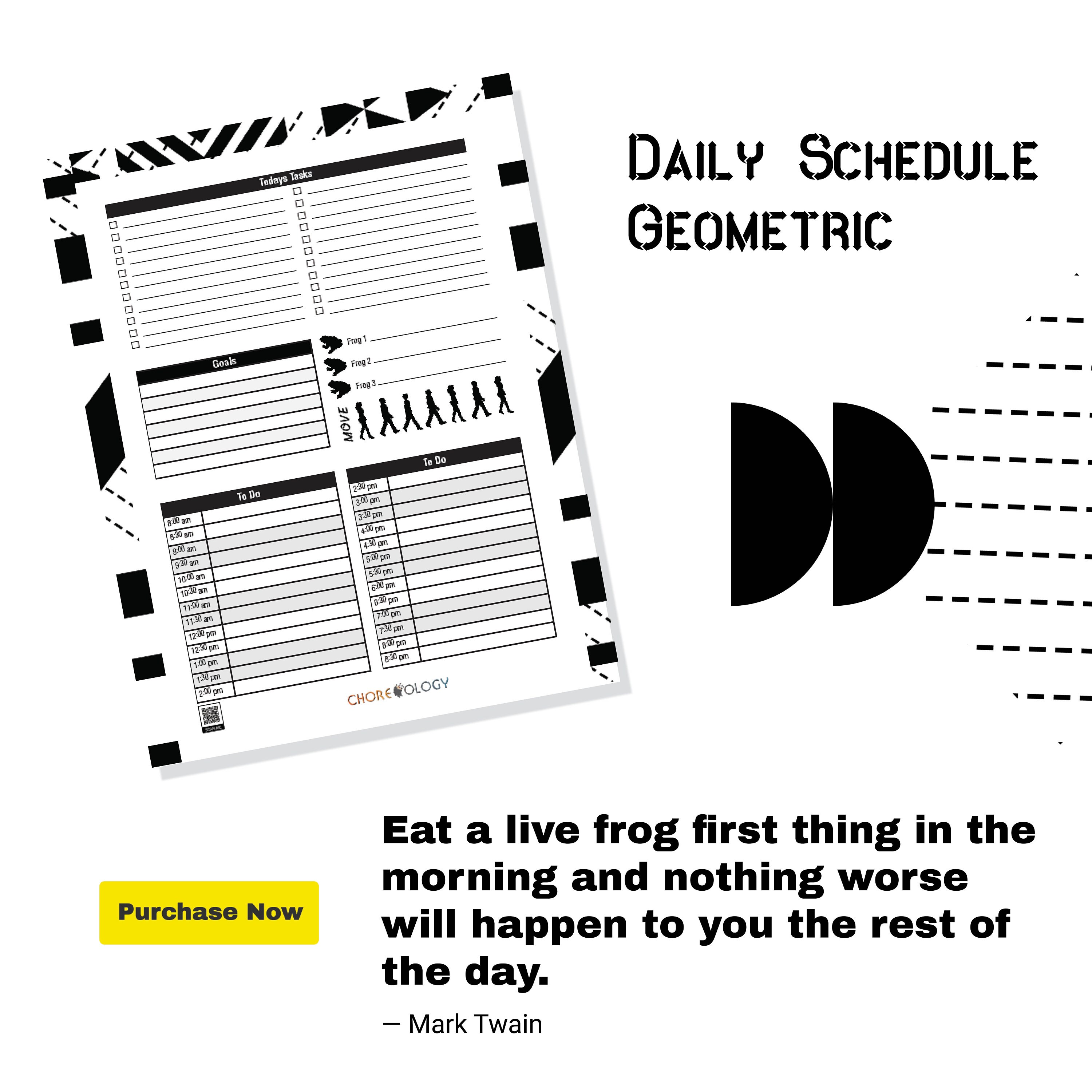 Daily Schedule Geometric Printable - Etsy