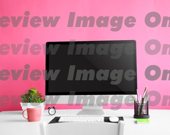 Zoom Background Pink Office - Etsy