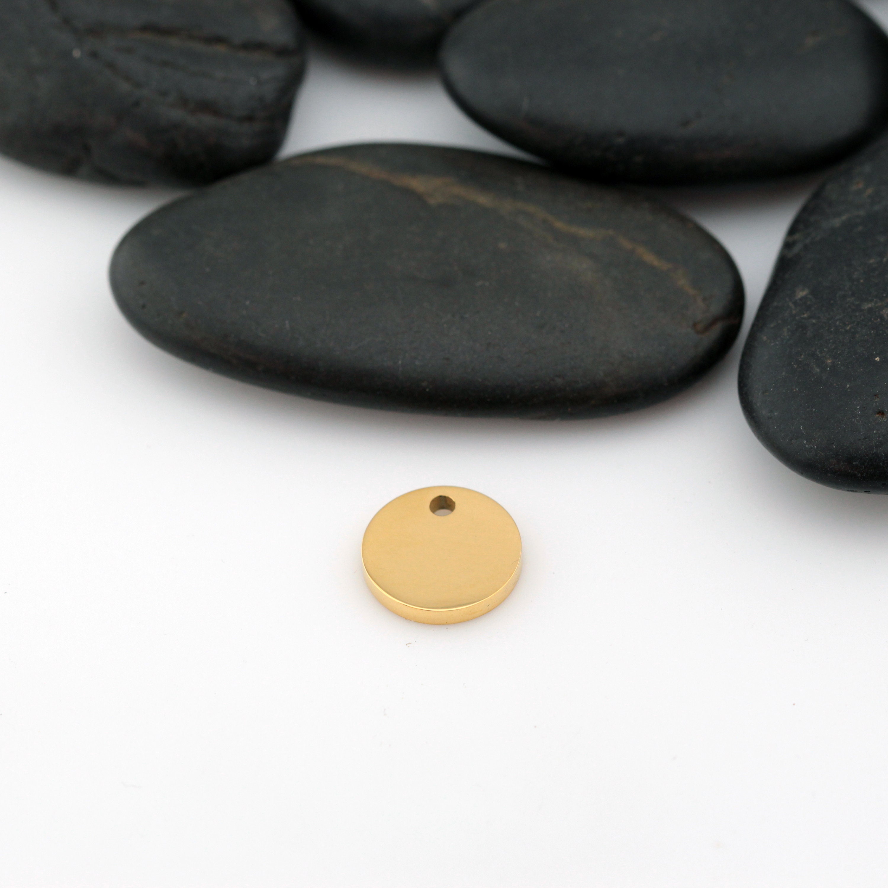 GOLD - Circle Disc - 1/2 (0.5) | Engravable Charm | Hand Stamping ...