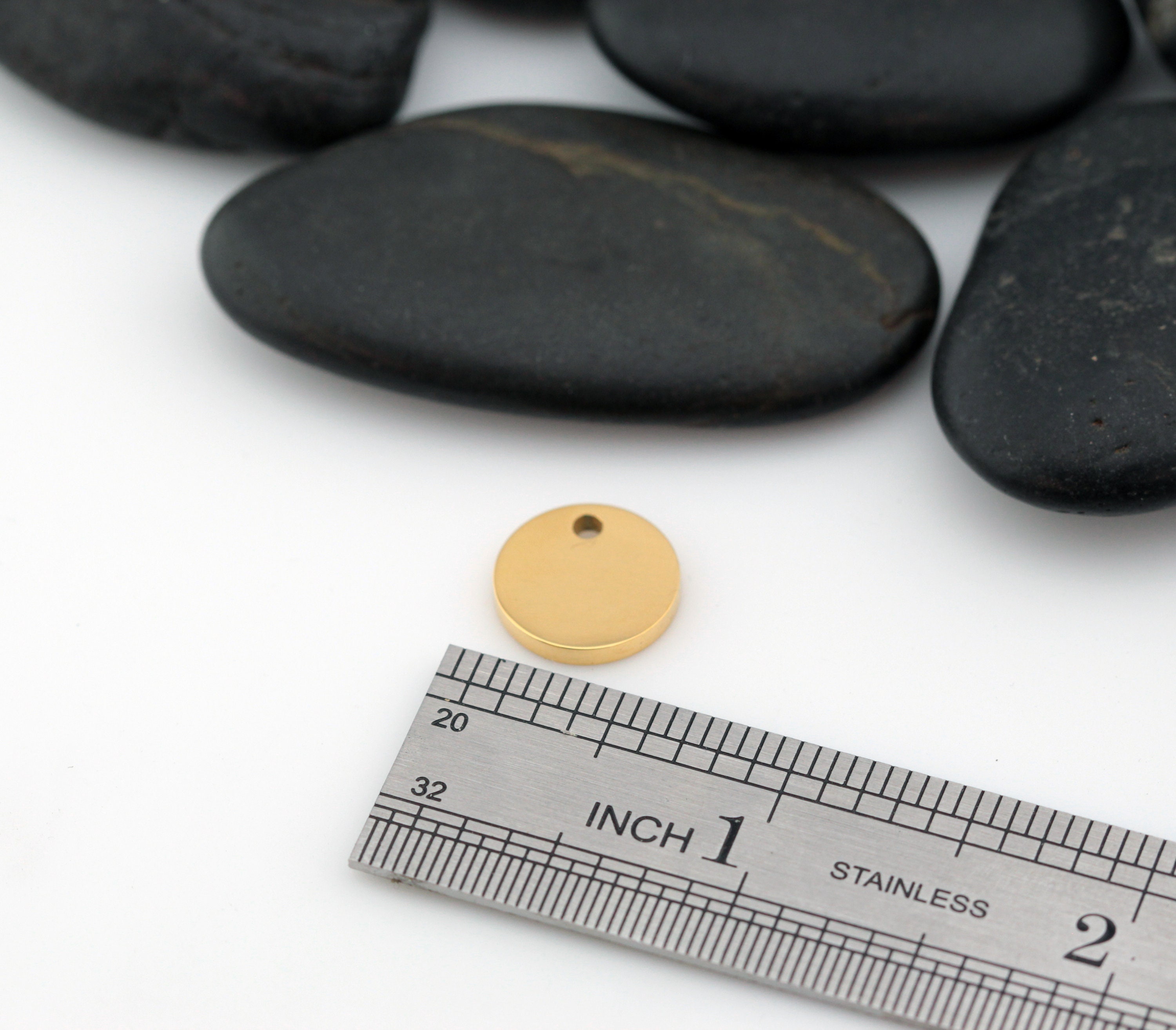 GOLD - Circle Disc - 1/2 (0.5) | Engravable Charm | Hand Stamping ...