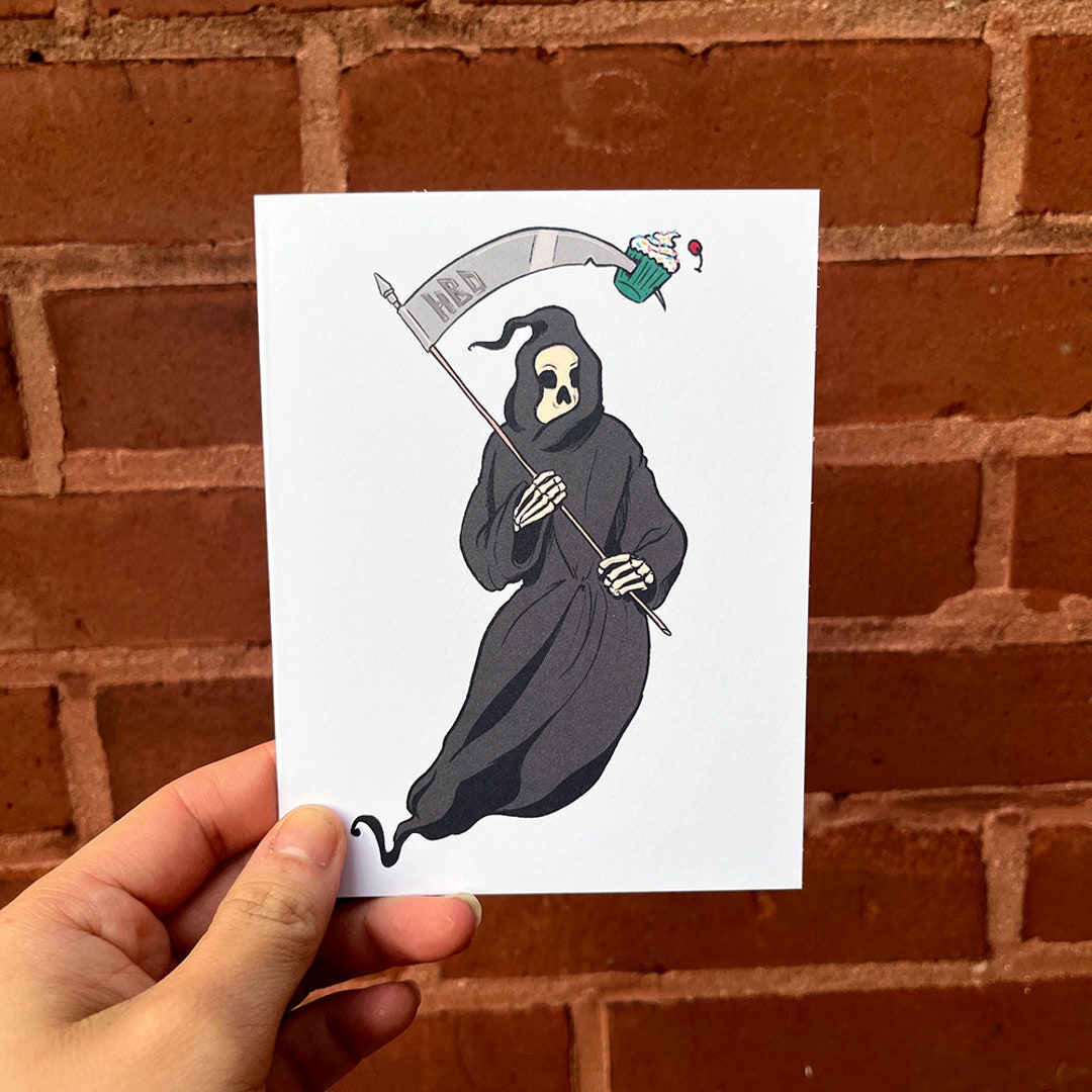 Birthday Reaper Card - Etsy