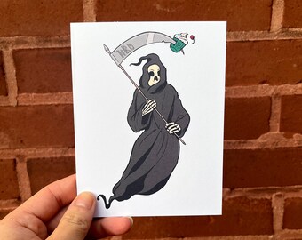 Grim Reaper Birthday Card | Etsy