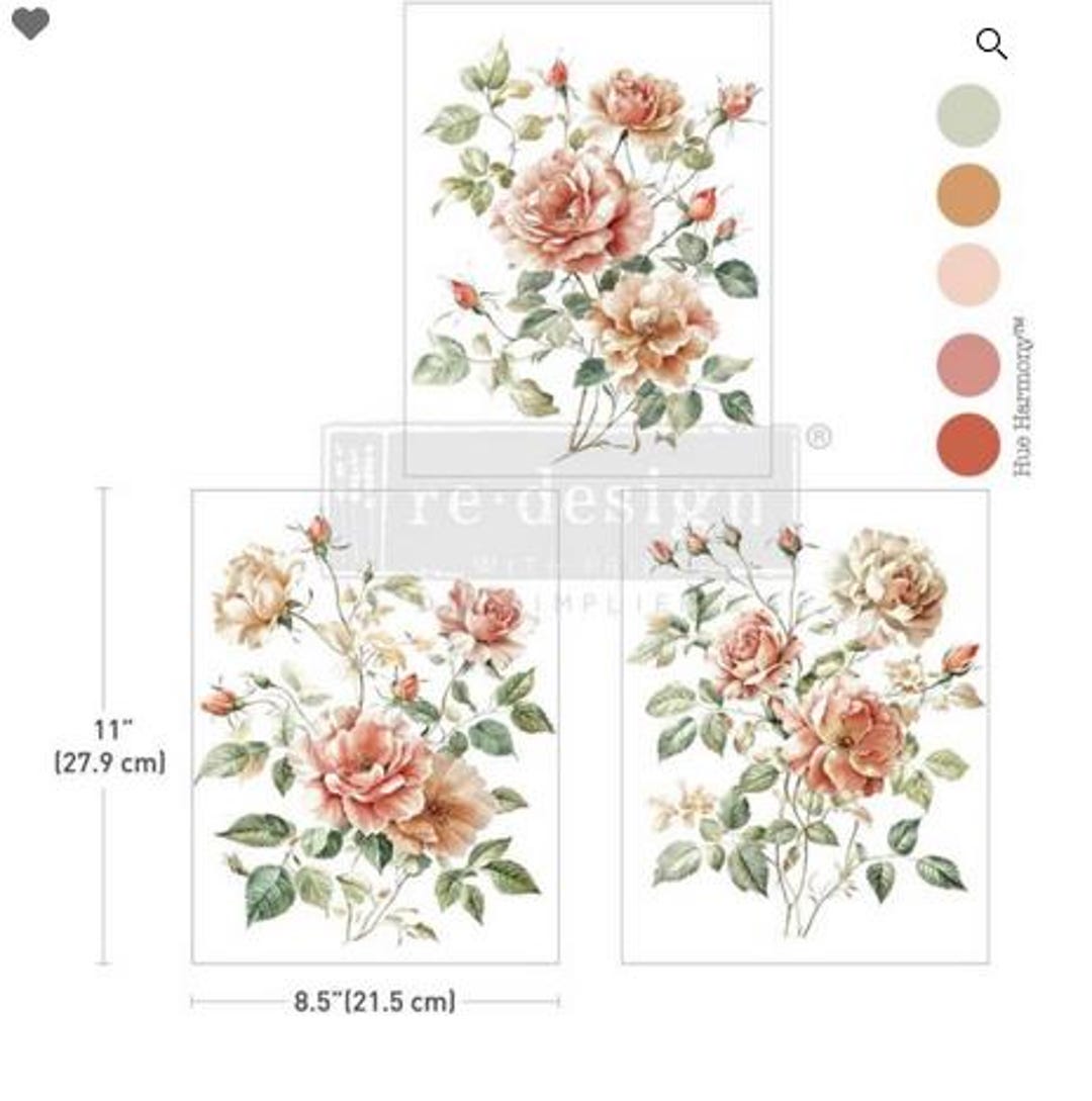 Gentle Symphony Redesign by Prima Decor Middy Transfer Floral Transfer ...