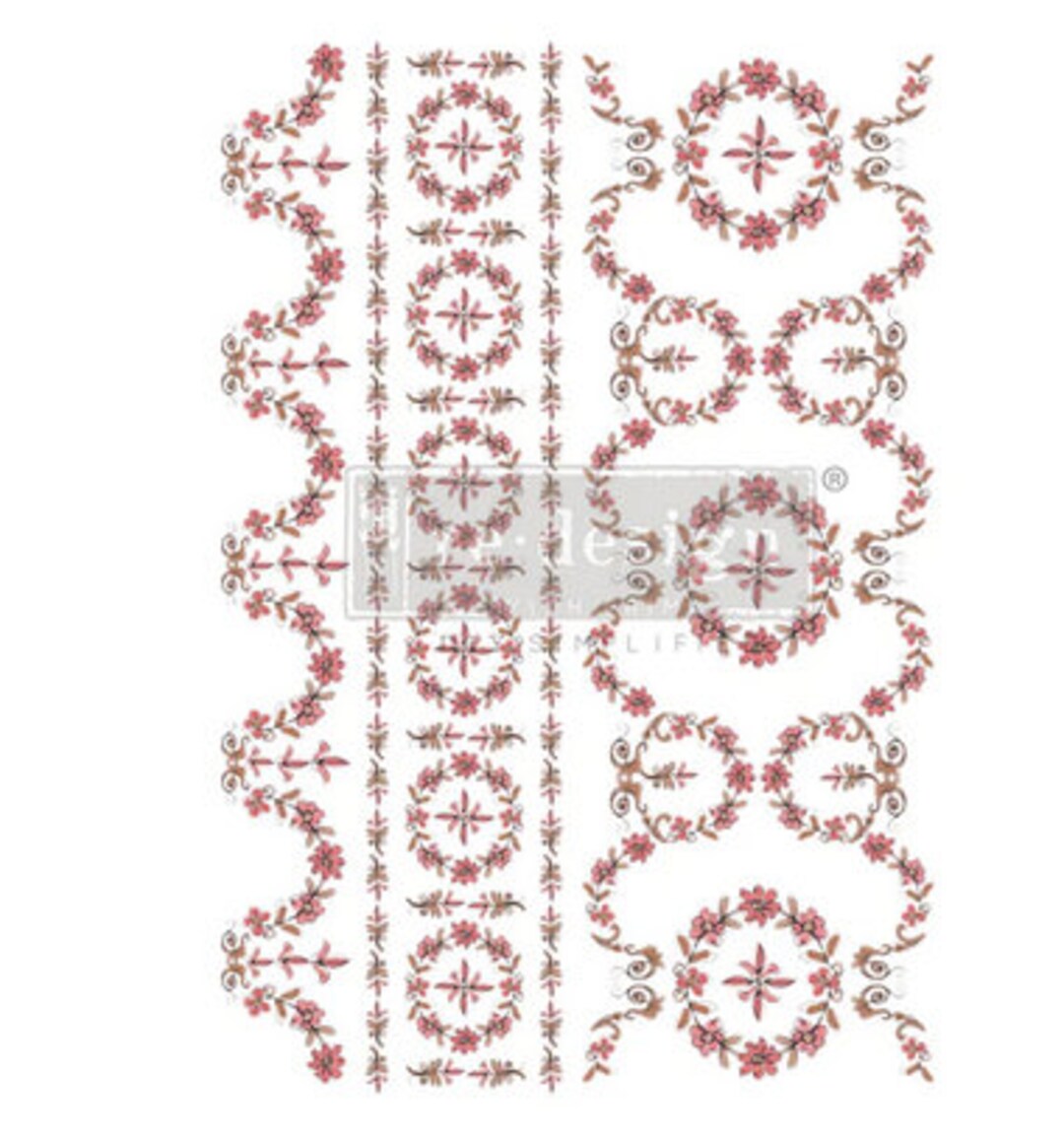 Flower Garland Annie Sloan Redesign Decor Transfer Redesign by - Etsy
