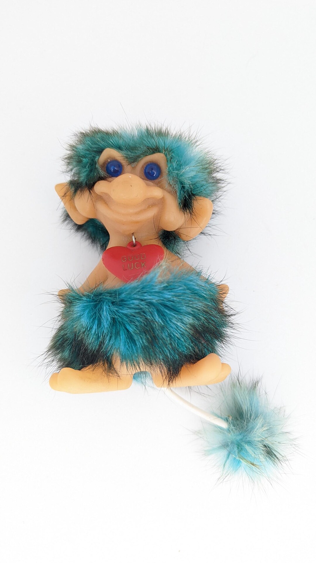 Vintage J.N. Reisler Grum Devil Troll Doll Fur Blue Eyes 1960s Denmark ...