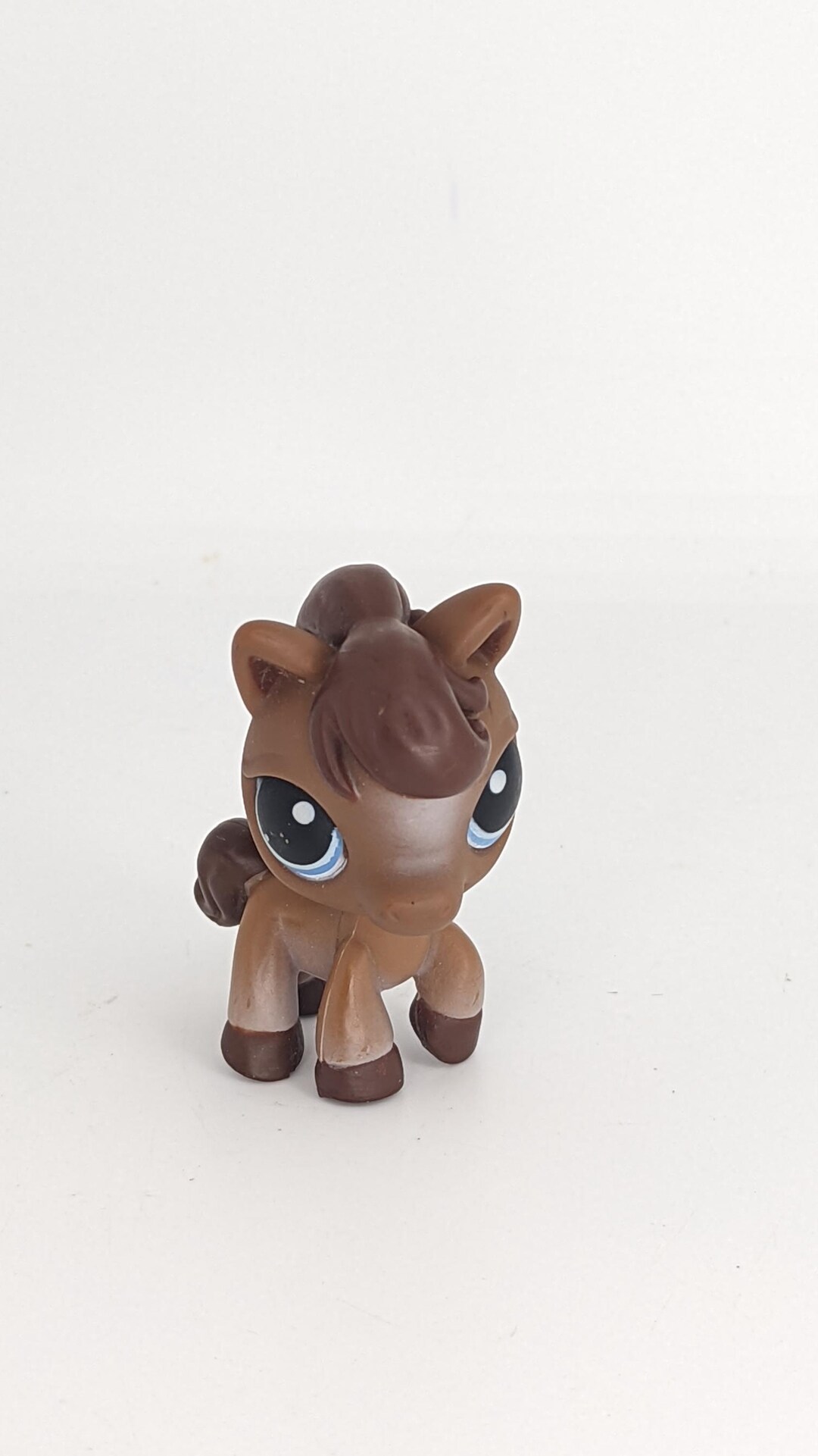Littlest Pet Shop Authentic 337 LPS Chocolate Brown Horse Pony Blue ...