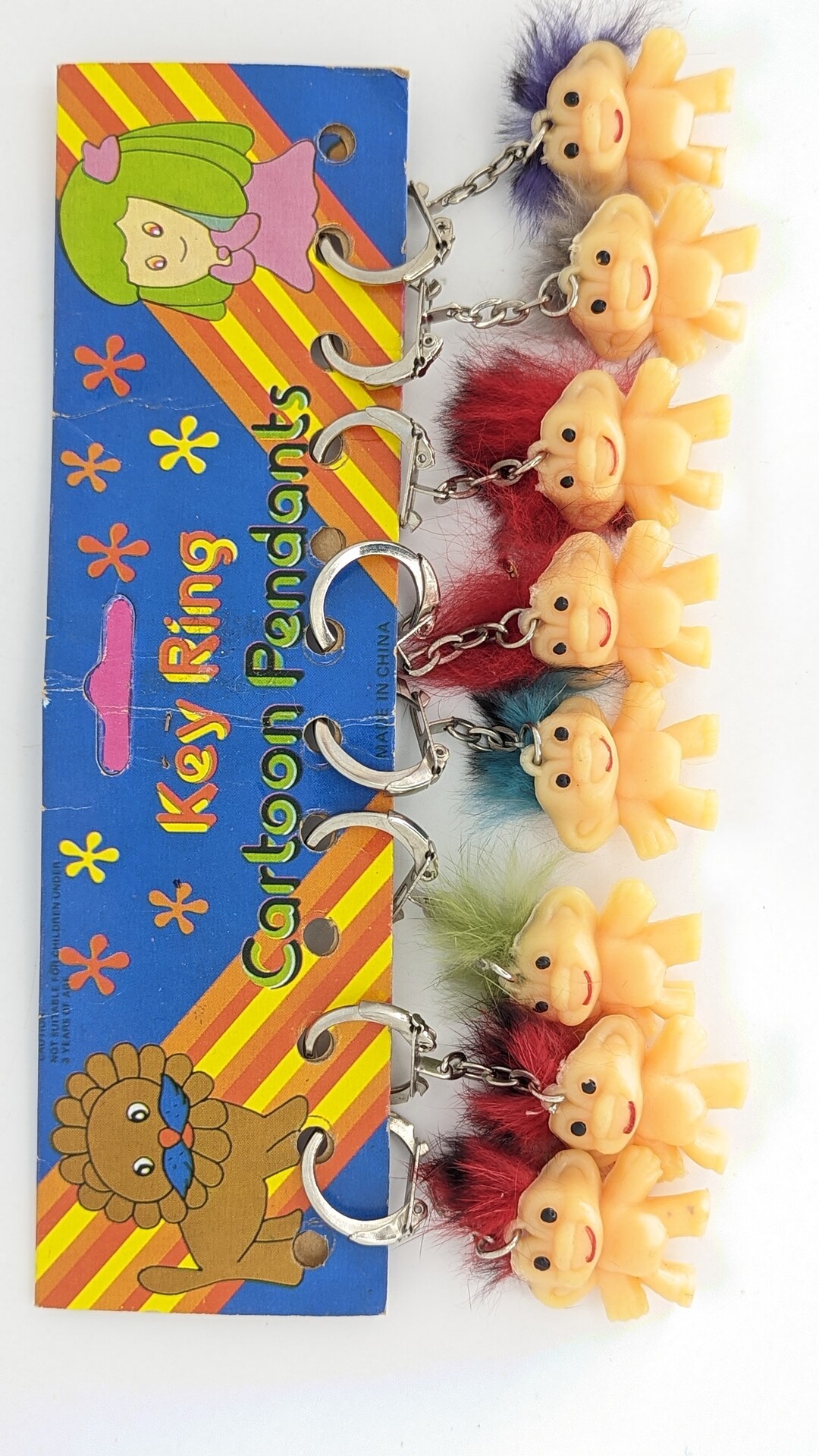 Troll Doll Keychain Set Vintage - Etsy