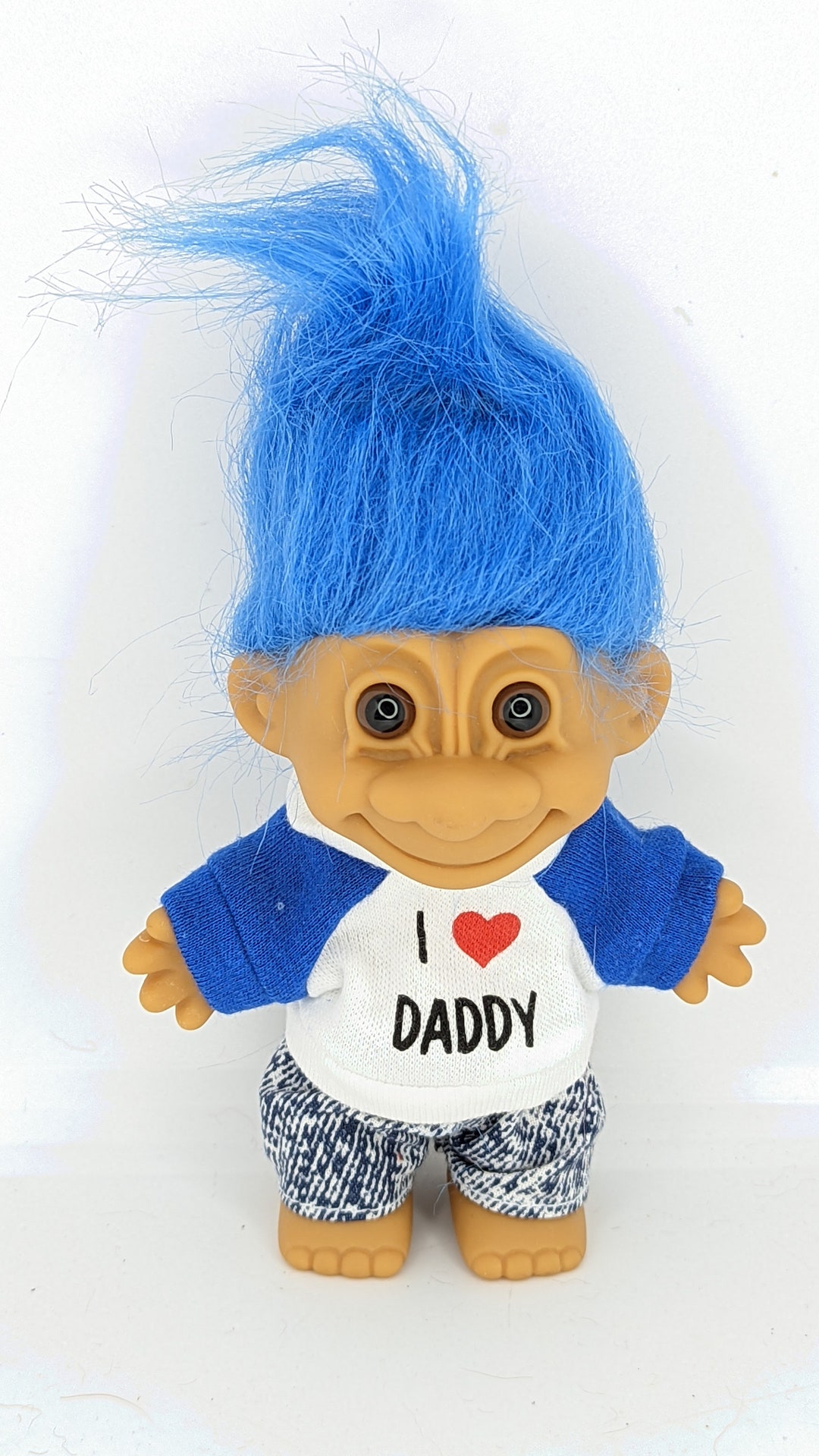 RUSS Troll Doll Vintage I Love Dad Daddy Blue Hair 5 Inch - Etsy