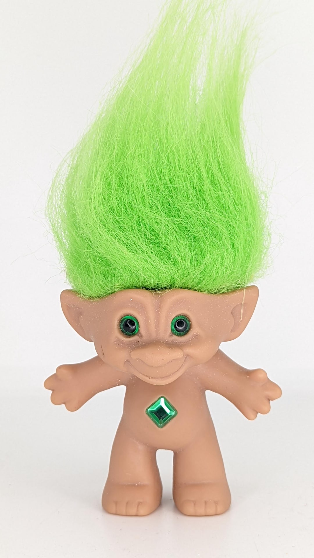 Treasure Troll Doll Ace Novelty 3 Inch Green Hair Gemstone Belly - Etsy