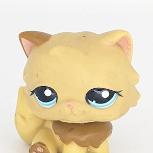 Littlest Pet Shop Long Haired Persian Cat 1673 Teal Eyes Kitten LPS ...