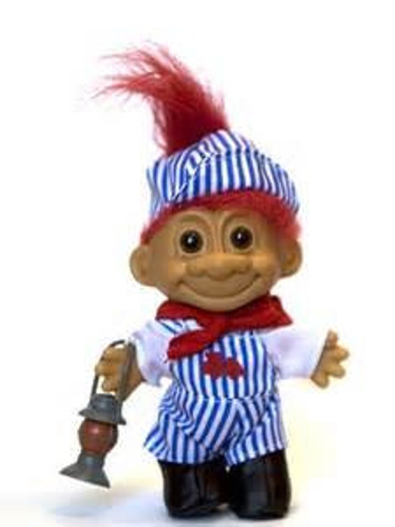 Train Conductor Troll Red Hair Vintage | Etsy