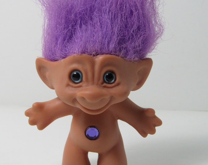 Ace Novelty Treasure Troll Purple Hair Wish Stone Gem - Etsy