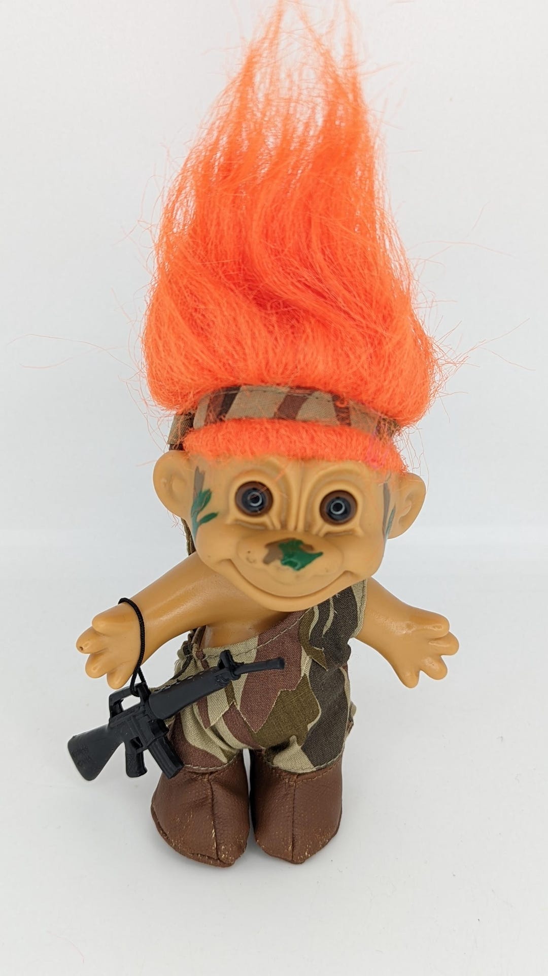Troll Doll Russ Vintage Orange Hair Rambo Soldier Camo Army 5 Inch - Etsy