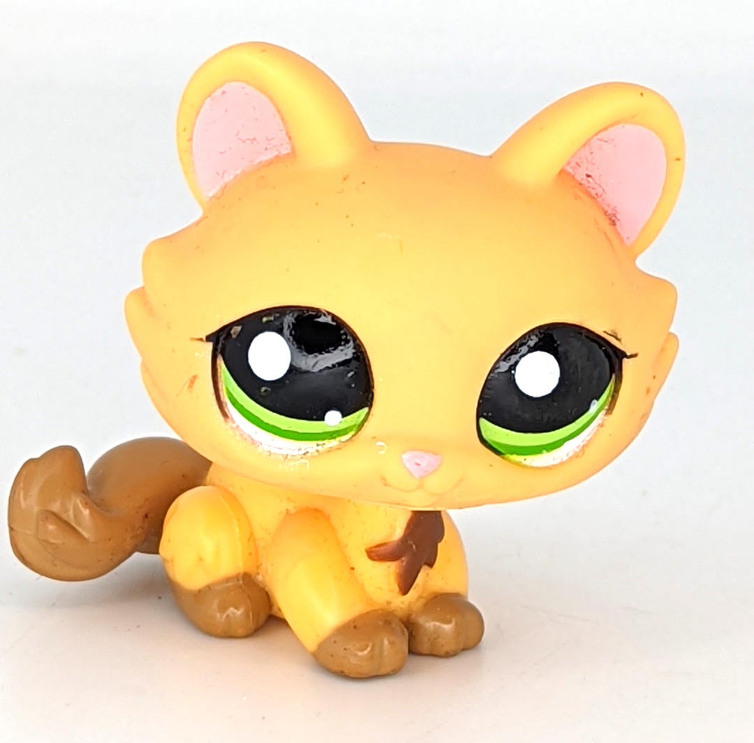 Littlest Pet Shop Hasbro LPS Kitten Cat #1669 Orange Green Eyes - Etsy