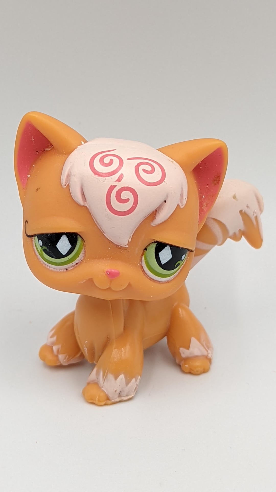 Authentic Littlest Pet Shop LPS Longhair Angora Cat 511 Orange Green ...