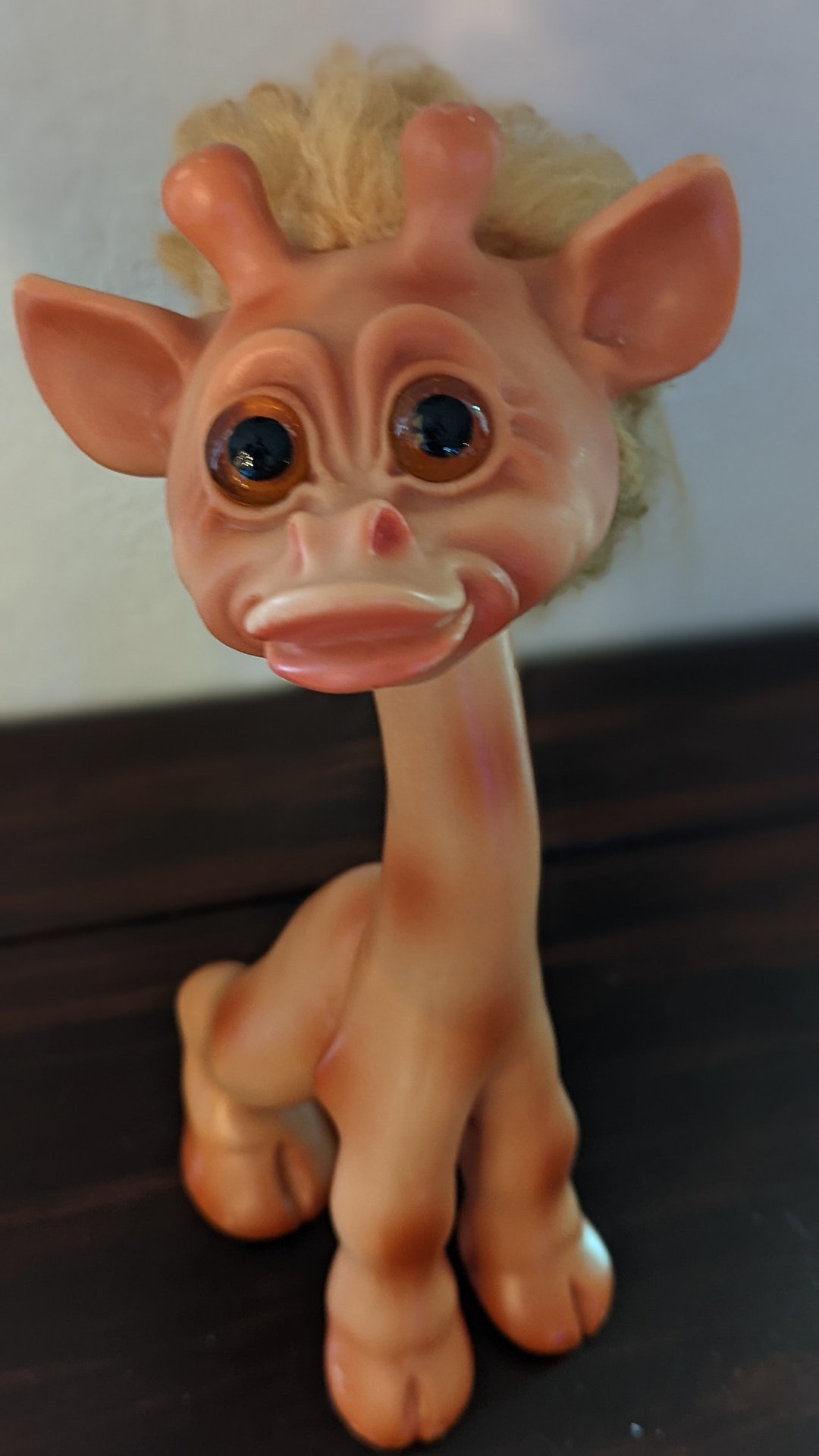 Vintage DAM Animal Troll Doll Giraffe - Etsy