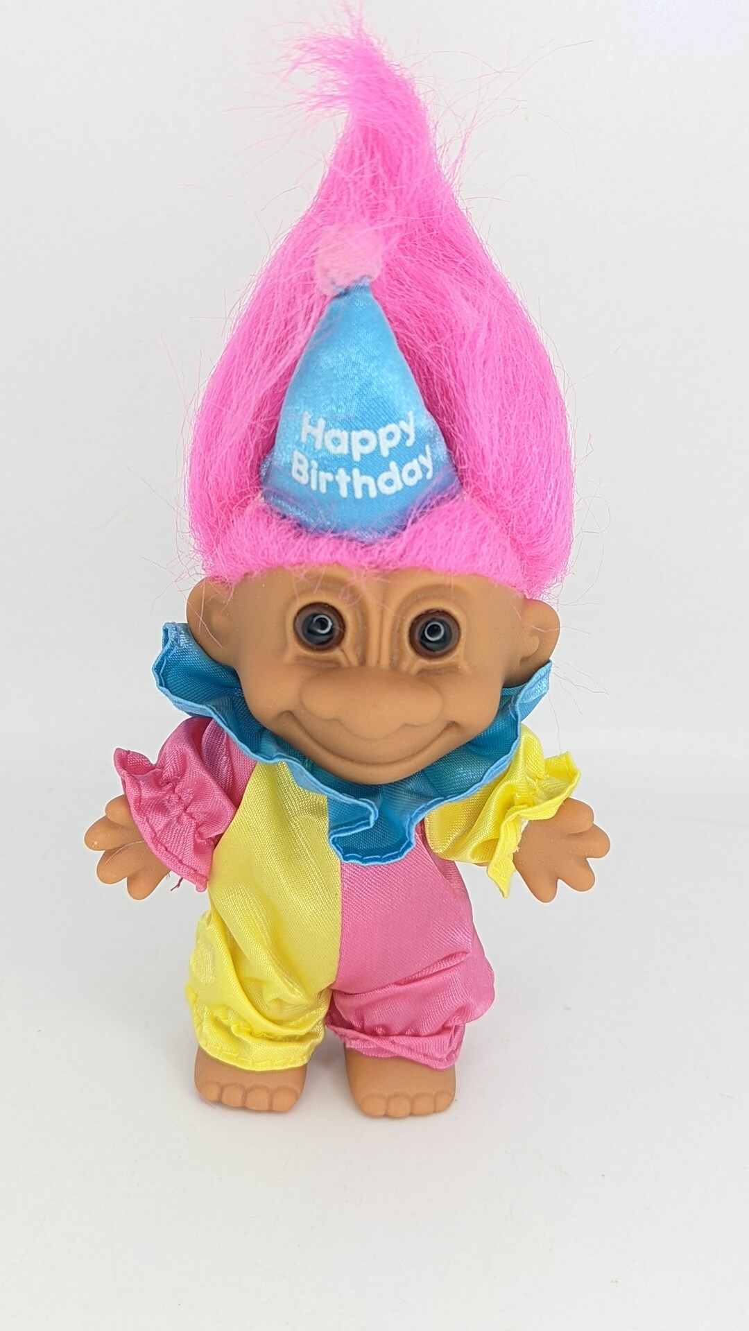 Bingo Vintage Troll Doll Happy Birthday Clown Pink Hair 5 Inch - Etsy
