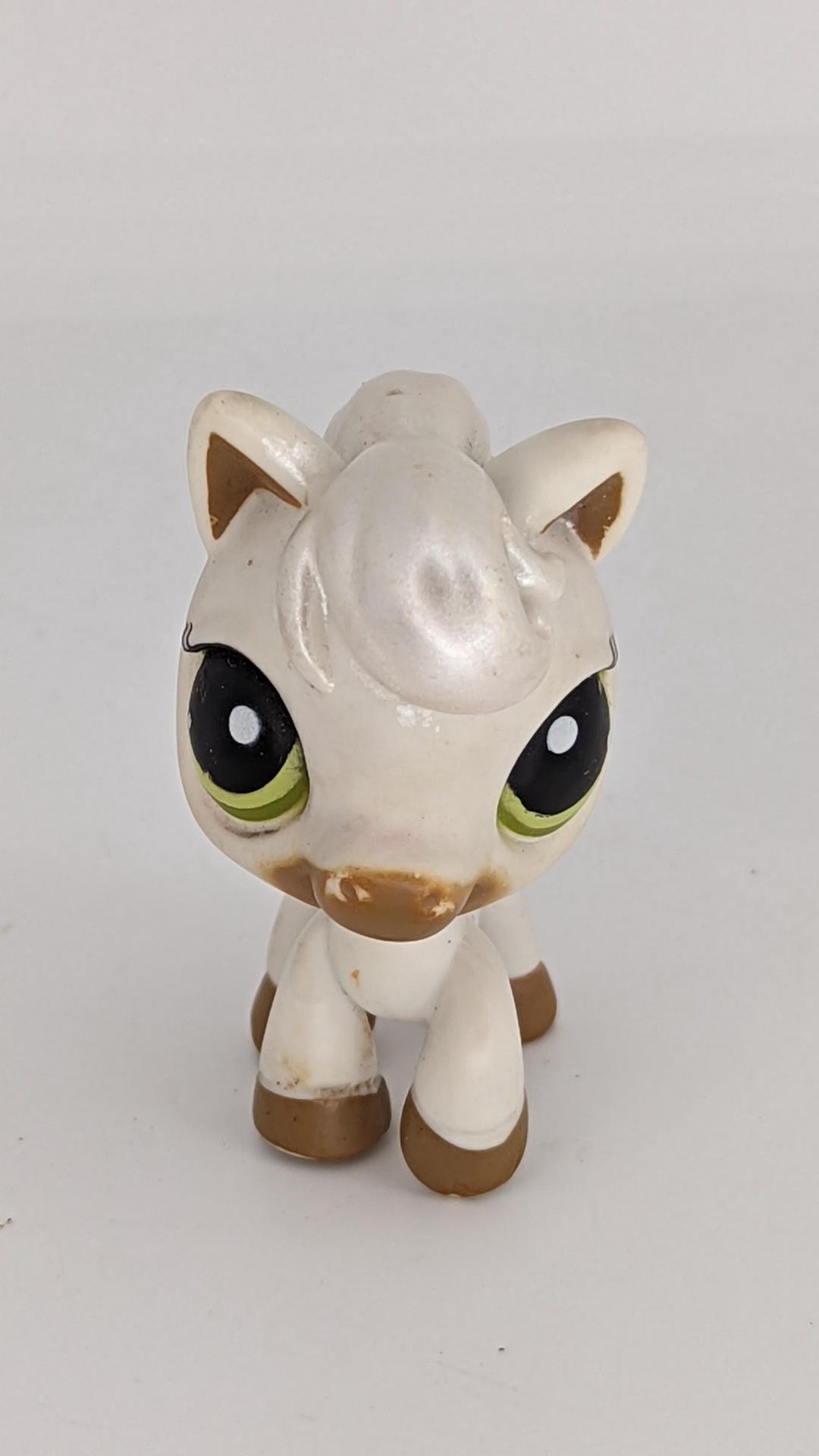 Littlest Pet Shop White Horse #338 Raceabout Ranch Pony Green Eyes ...