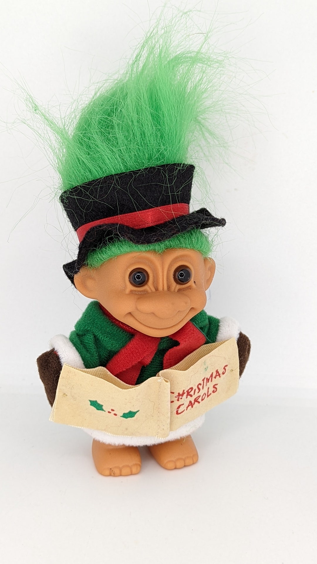 Troll Doll Christmas Caroler Holiday Gift Green Hair - Etsy