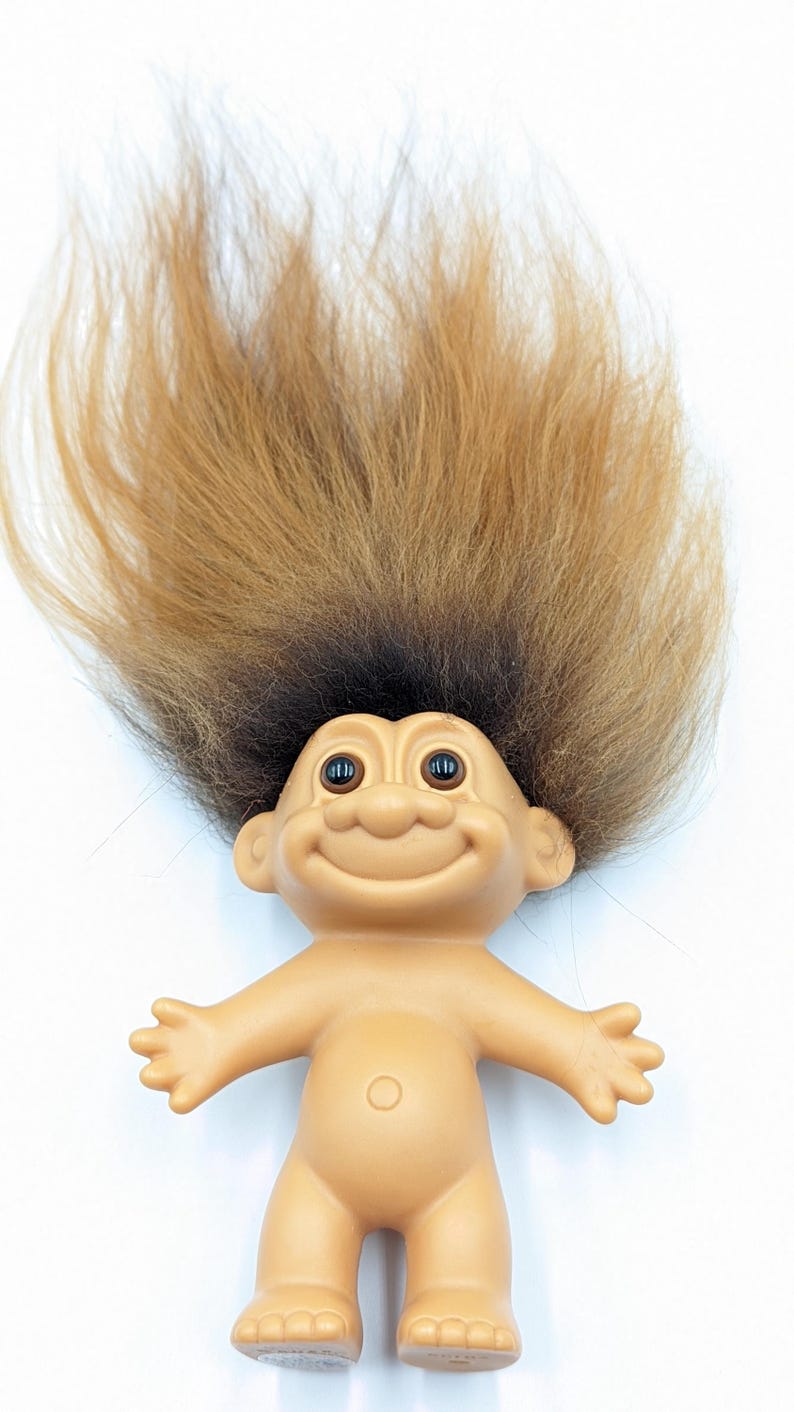 Russ Troll Dolls Vintage Retro Crazy Wild Hair OOAK Brown Auburn Blonde ...