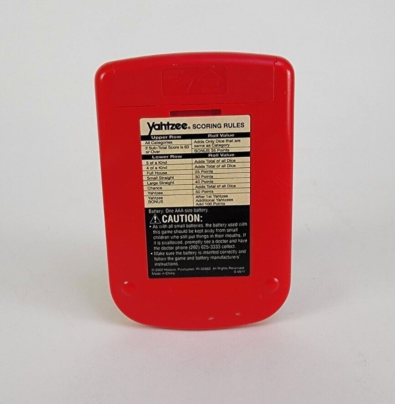 Yahtzee Handheld Game Electronic Battery Operated Gold Vintage Retro ...