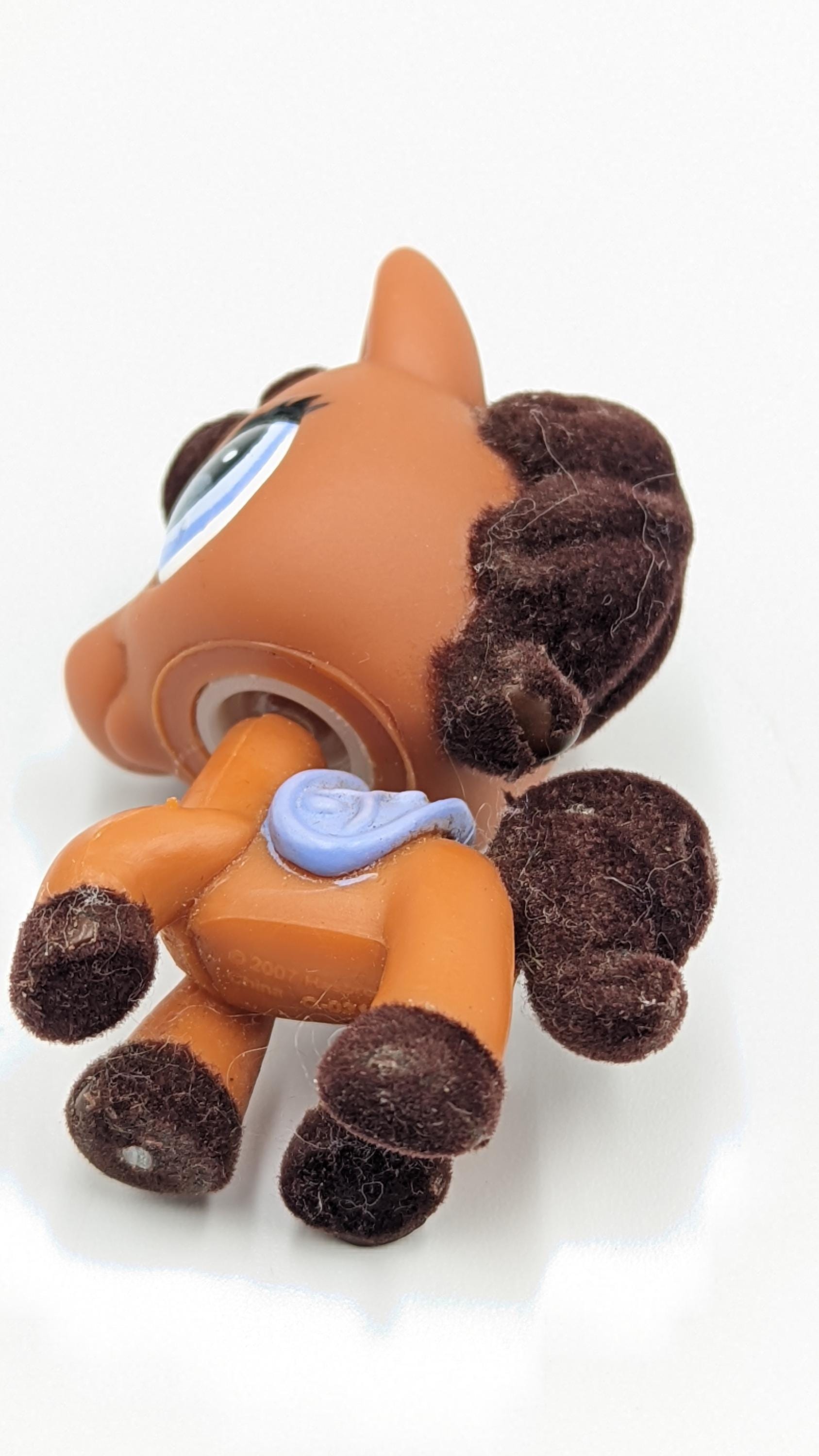 Hasbro Littlest Pet Shop 627 Horse Pony Brown Purple Teardrop Eyes ...