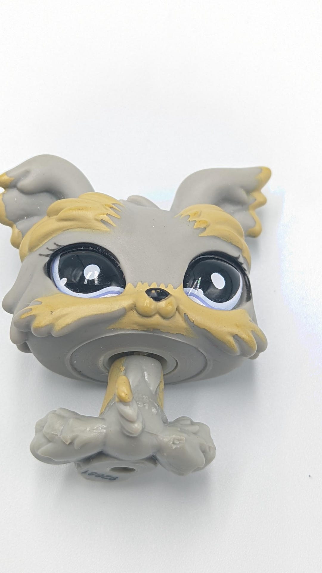 Littlest Pet Shop LPS Authentic Glass Eye Yellow Grey Yorkie Dog #883 ...