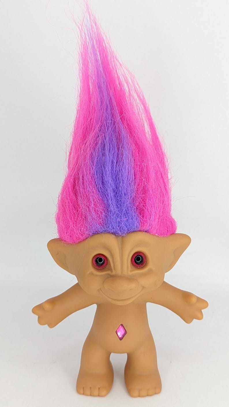 Pink Hair Treasure Troll Doll 6" Vintage Retro Collectible Figure - Etsy