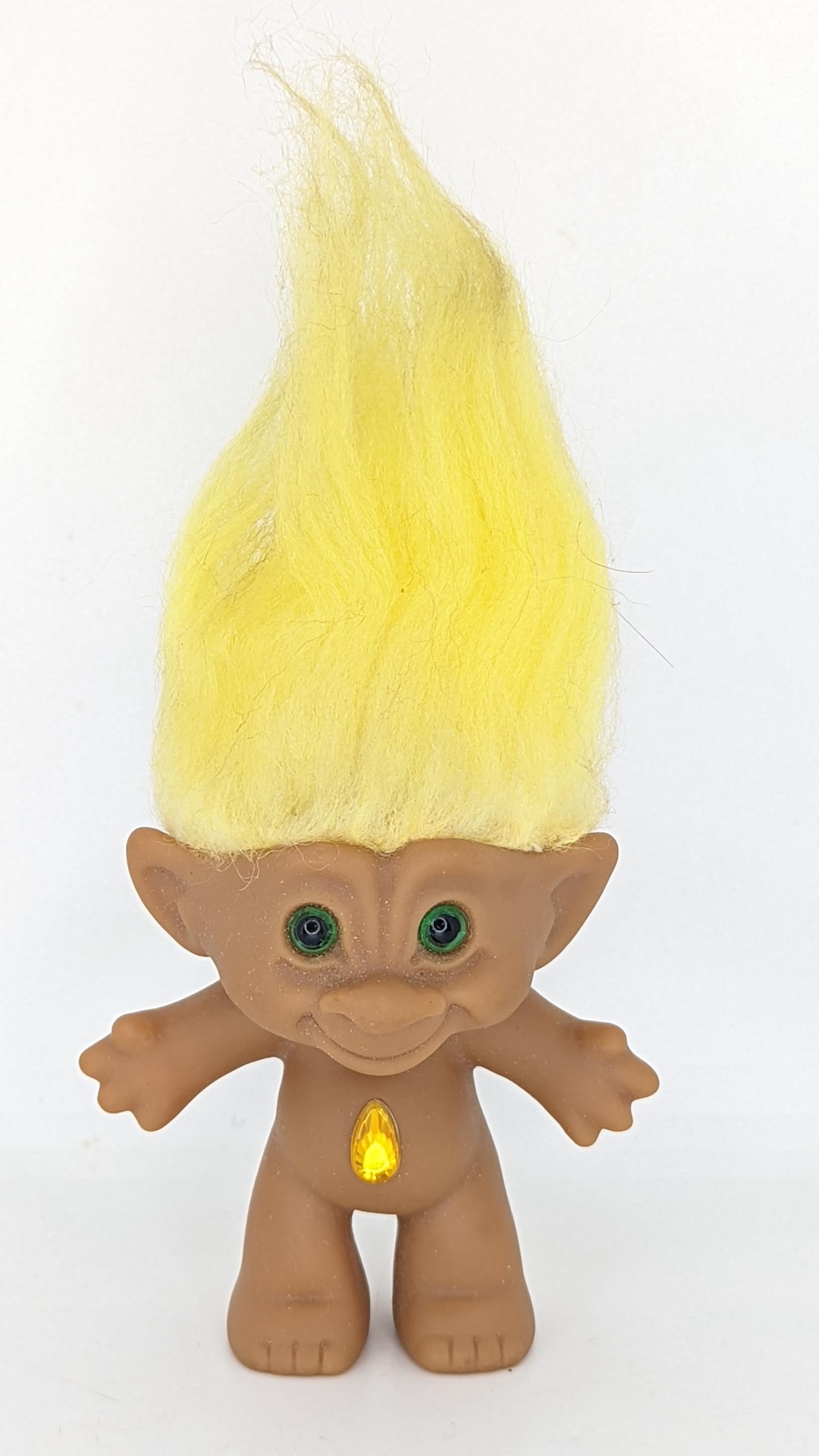 Ace Novelty Treasure Troll Yellow Hair Wish Stone Gem 3" - Etsy