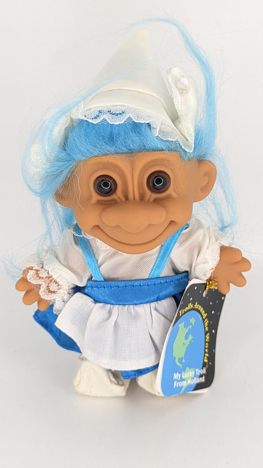 Troll Doll Russ Dutch Holland New AQUA Blue Hair Collectible Figure ...