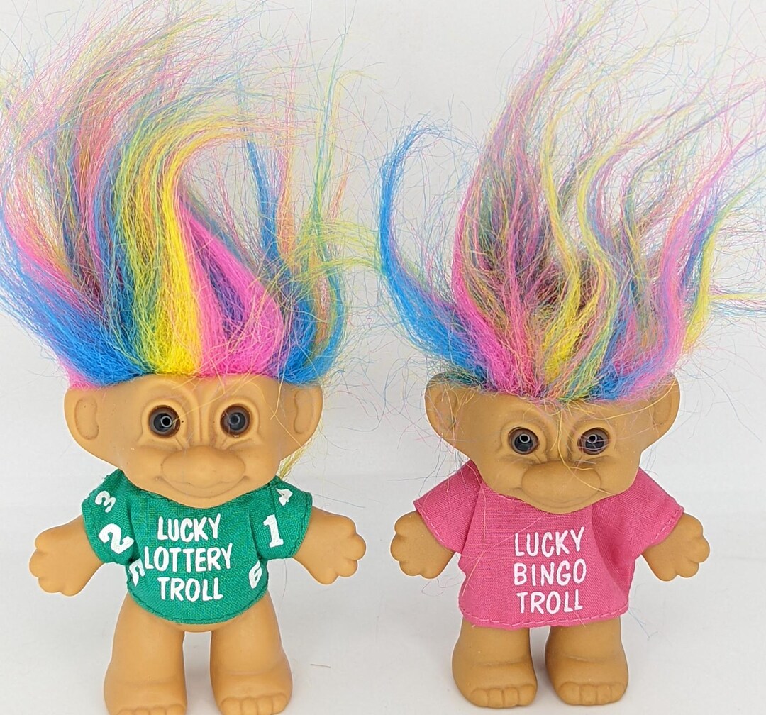 Troll Doll Vintage Russ Rainbow Good Luck 3 Inch Lot - Etsy