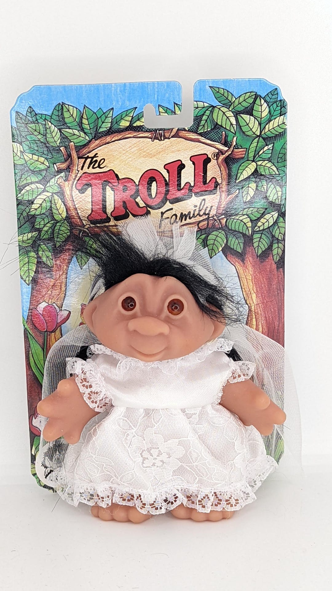 Vintage 1985 DAM Little Bride Troll Doll WEDDING Bride on Card - Etsy