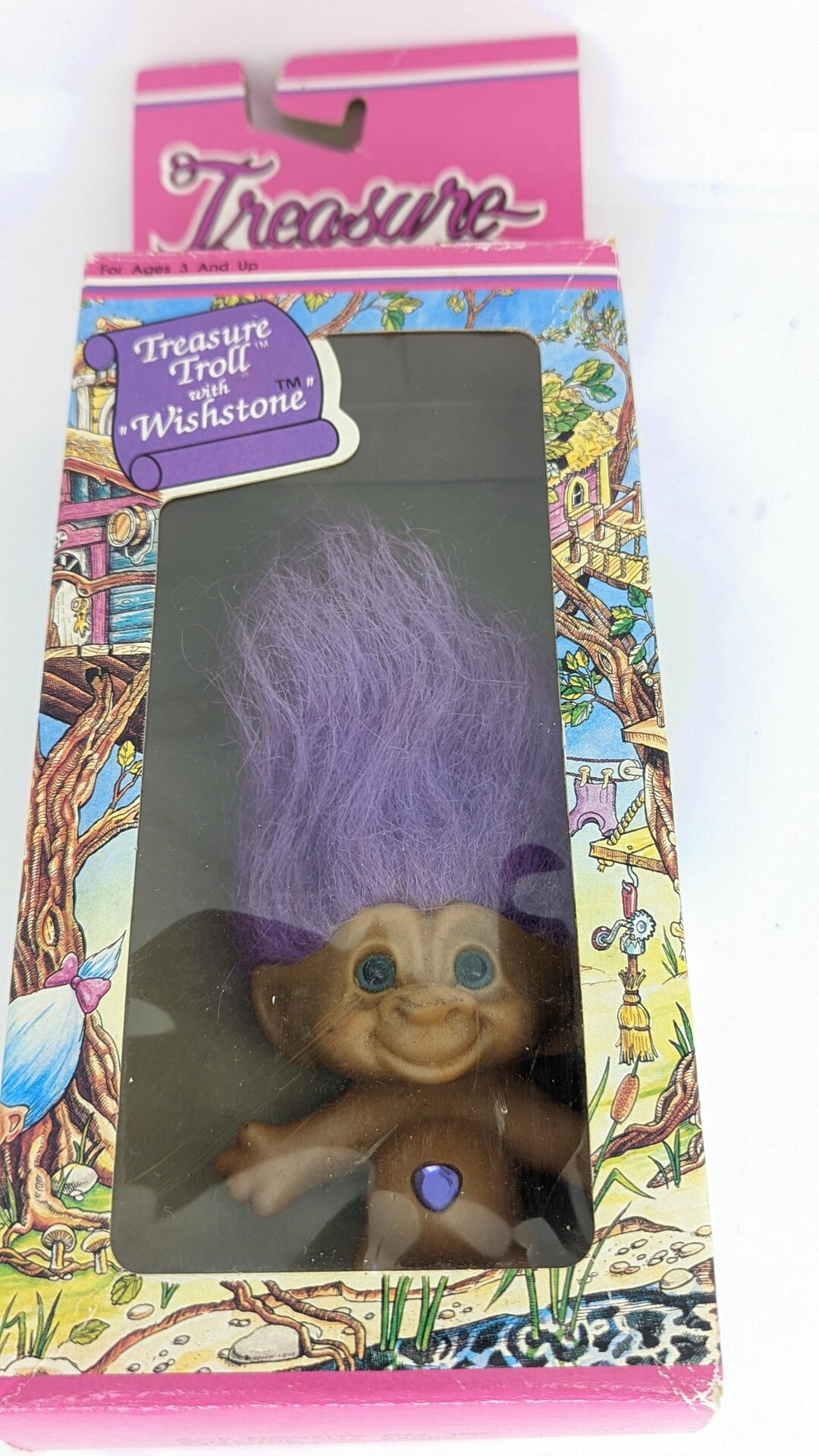 Treasure Troll Purple Hair 3 Inch Vintage Collectible Gift Figure - Etsy