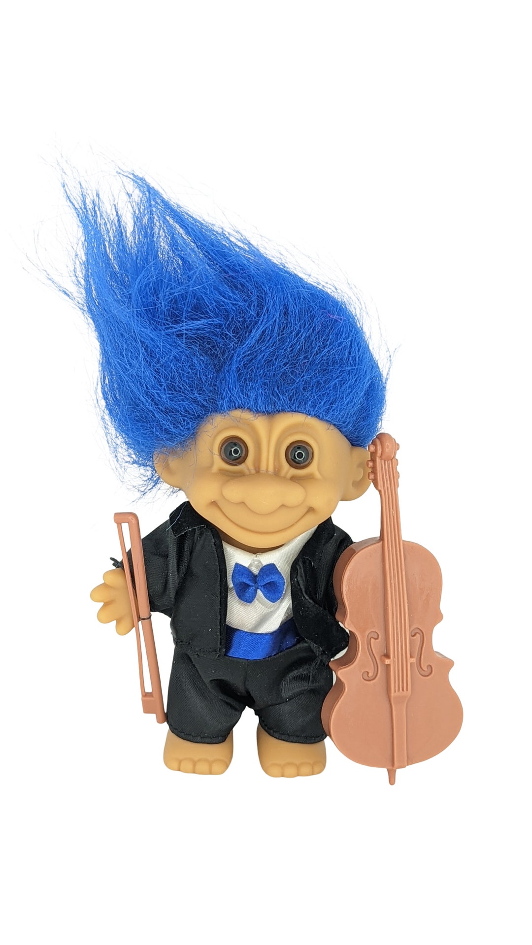 Troll Doll Russ Blue Hair Retro Vintage Old Good Luck Bingo Cello ...