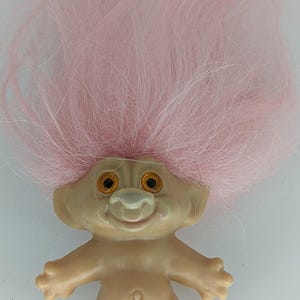 Thin Plastic Knockoff Troll Doll 3 Inch Pink Hair 1960s - Etsy