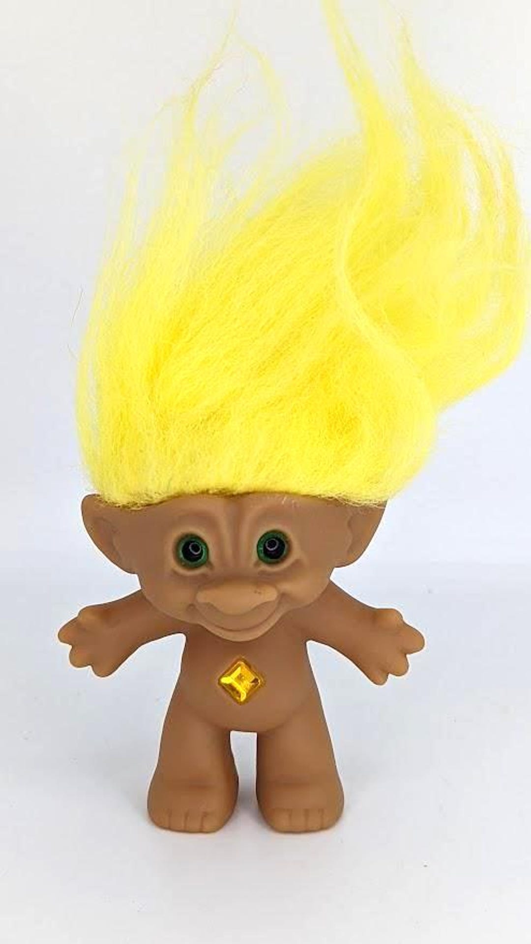Treasure Troll Doll Ace Novelty 3 Inch Yellow Hair Gemstone Belly - Etsy