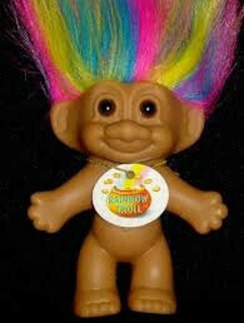 3 RUSS Rainbow Troll Good Luck bingo doll | Etsy