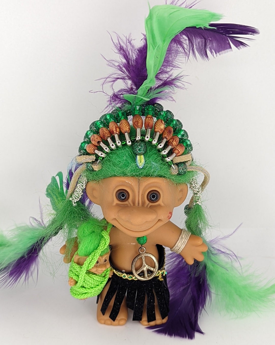 Troll Doll Russ Collectible 5 Inch Native American Indian OOAK - Etsy