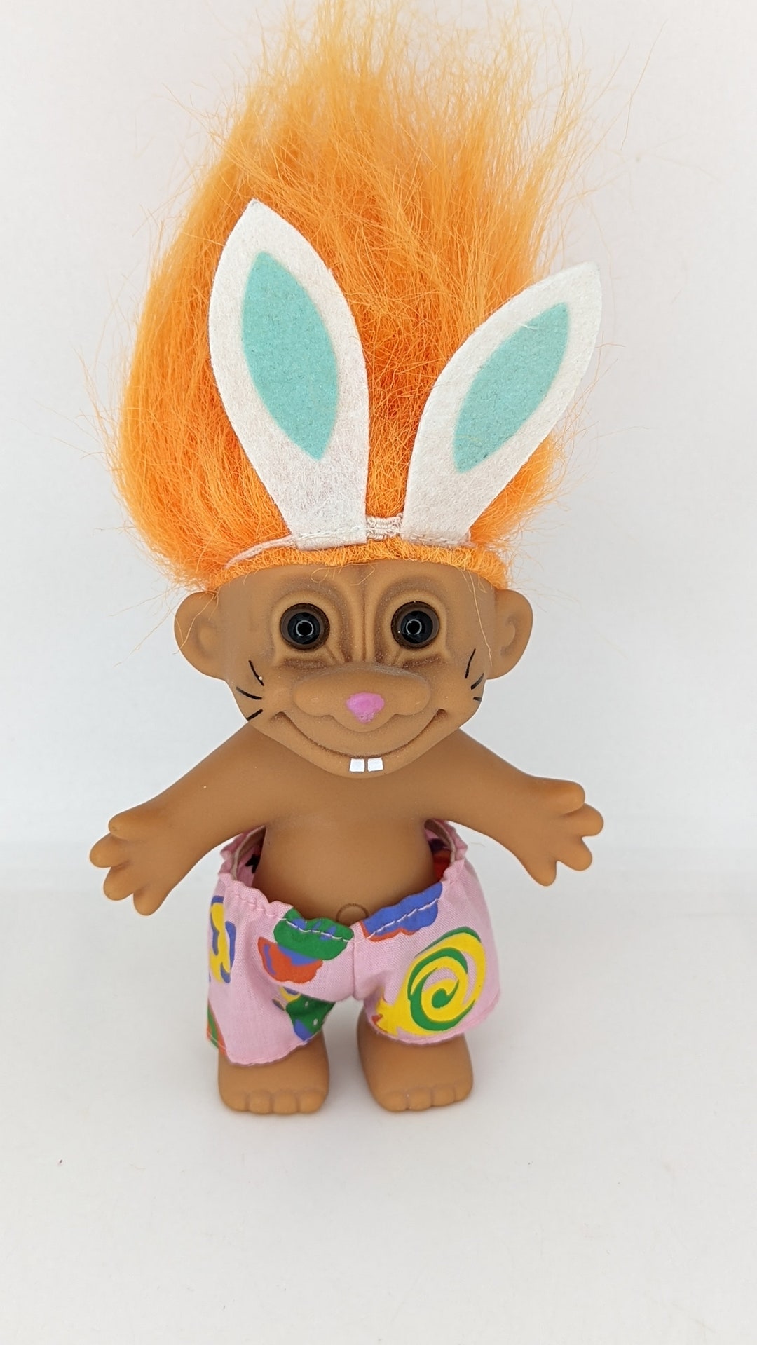 Russ Troll Doll Vintage Retro Crazy Orange Hair Easter Bunny Spring ...