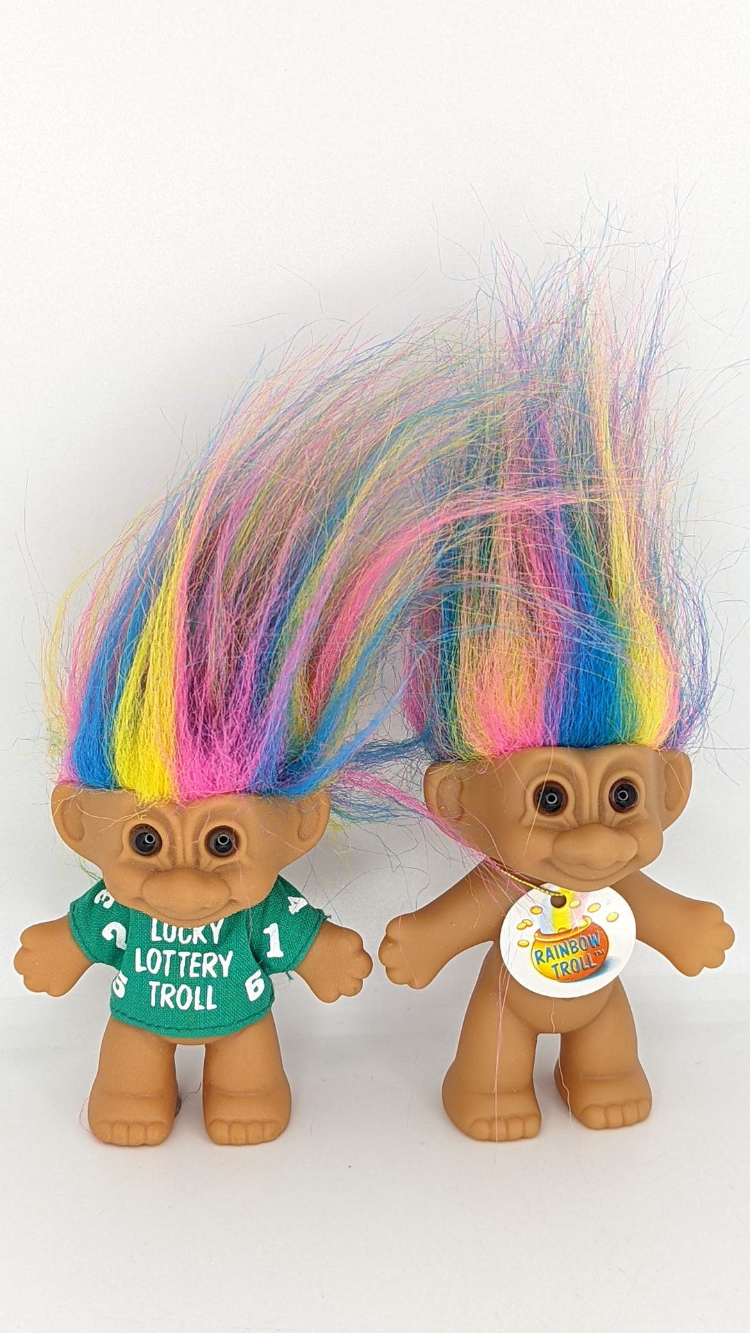 Troll Doll Vintage Russ Rainbow Good Luck 3 Inch Lot - Etsy