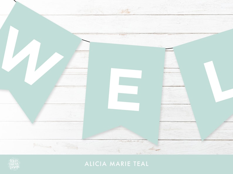 DIGITAL DOWNLOAD | Colored Solid Editable Bunting, Neutral DIY Banner ...