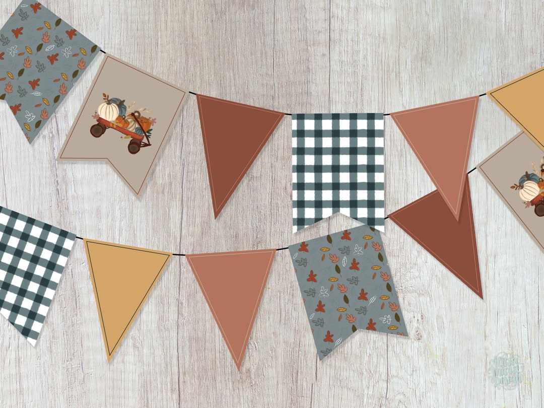 MINI It's Fall Yall Bunting, Pumpkin DIY Banner Template, Leaves Banner ...