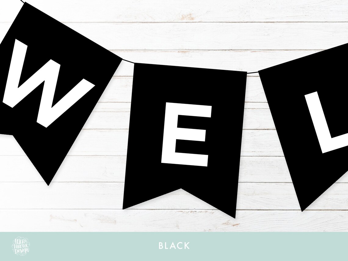 DIGITAL DOWNLOAD | Colored Solid Editable Bunting, Neutral DIY Banner ...