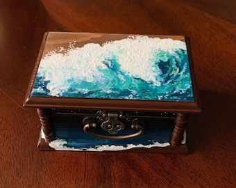 Ocean Wave Wood Box - Etsy
