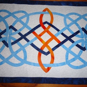 Blue Batik Celtic Knot Table Runner/wall Banner - Etsy