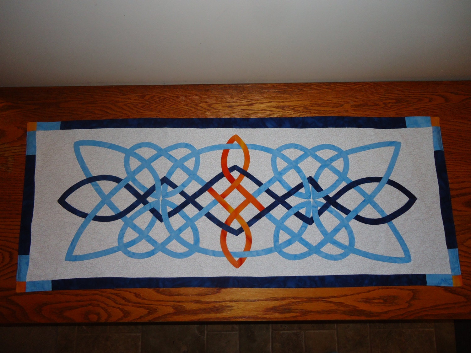 Blue Batik Celtic Knot Table Runner/wall Banner - Etsy