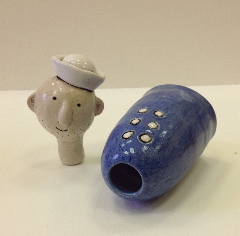 Ceramic Set of Three Bowls and Bottle Sailor Ship Sea - Etsy