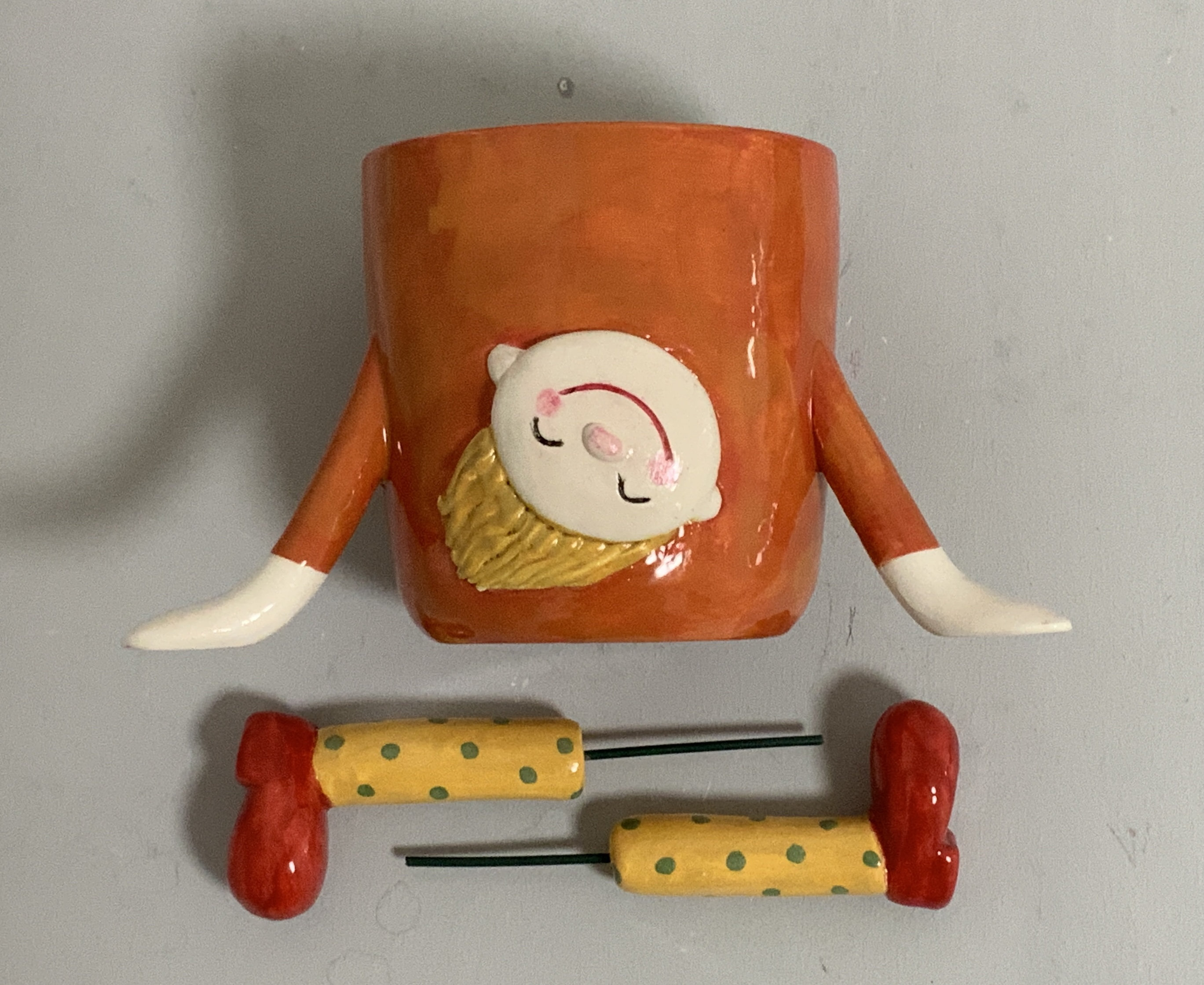 Maceta Maceta de cerámica Maceta de cerámica Funny Girl - Etsy España