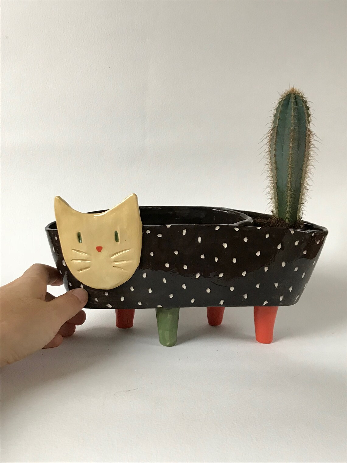 Ceramic Planter Ceramic Pot Cat Made to Order | Etsy